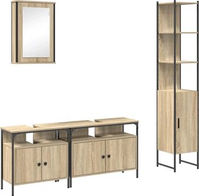 Sada koupelnového nábytku 4 ks Sonoma dub 33 x 33 x 185,5 cm 3399396