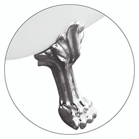 Besco Akrylátová volně stojící vana Otylia Glam S 160x77 (170x77) s přepadem Barva: Bílá/stříbrná, Rozměry (cm): 170x77, Varianta: s přepadem, nohy: BÍLÉ