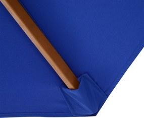 Outsunny slunečník na balkon 300 cm, dřevěný konzolový slunečník, zahradní slunečník, balkonový slunečník, bambus, modrý| Aosom