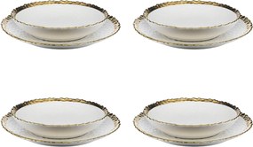 Keramická sada talířů Kati White Gold 8ks
