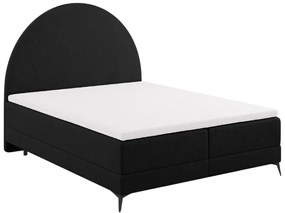 OnaDnes -20% Černá čalouněná dvoulůžková postel boxspring Cosmopolitan Design Sunrise 160 x 200 cm