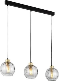LED Lustr na lanku DEVI 3xE27/15W/230V černá/čirá
