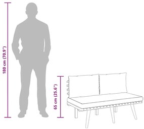 vidaXL Marketos Zahradní lavice s poduškami 115 cm masivní akáciové dřevo
