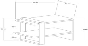 Designový konferenční stolek Rajesh 80 cm bílý/antracitový - II. třída