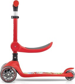Tříkolová balanční koloběžka-scooter se sedátkem FUZZY Milly Mally red