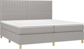 Box spring postel s matrací světle šedá 200 x 200 cm textil 3142521