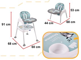 IK Dětská jídelní židlička 3v1 - ovečky