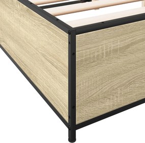 Rám postele dub sonoma 120 x 190 cm kompozitní dřevo a kov 3279863
