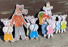 MARIONETINO Loutky pro děti - O NEPOSLUŠNÝCH KŮZLÁTKÁCH - 9 ks