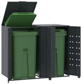 Box na 2 popelnice antracitový 138 x 79 x 117 cm ocel 3279982