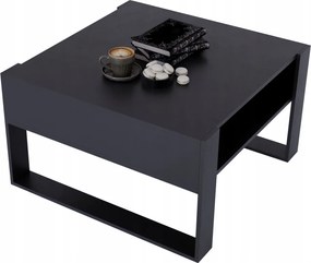 Kávový stolek Karo loftová lavice černý stůl 71,5 x 68 cm Top