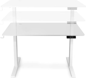 Elektrický psací stůl 120 x 60 cm Amone - bílý
