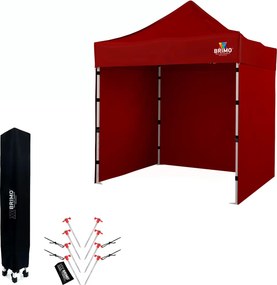 BRIMO Nůžkový párty stan SUPER 2x2 m 3 stěny červený