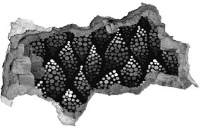 Wallmuralia Fototapeta díra na zeď Černobílé tečky 95x73 cm