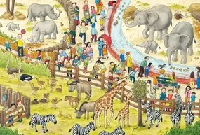 SCHMIDT Puzzle Zábava v Zoo / 3x48 dílků / 26,3 x 17,8 cm