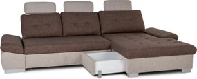 Moderní rohová sedací souprava DIOR s rozkladem, hnědá (orion 3040 06/02), levá