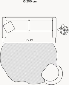 Ručně tkaný vlněný koberec v organickém tvaru Niria