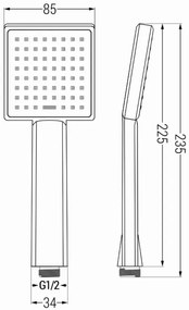 Ruční sprchová hlavice MAXMAX MEXEN R-45 - 1 funkce - 225x85 mm - zlatá, 79545-50