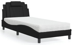 Postel Viana s matrací černá 90 x 200 cm umělá kůže 3208768