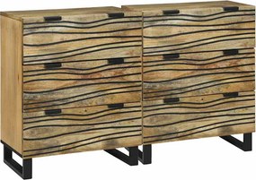 Sestava komody 2 ks Přírodní 120 x 33 x 75 cm 3310040