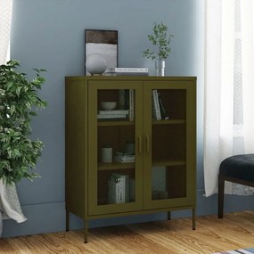 Úložná skříň olivově zelená 80 x 35 x 101,5 cm ocel 336171
