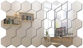 Rea - Tutumi, 6-hranné dekorativní zrcadlo Hexagon sada 8 kusů, HOM-06520