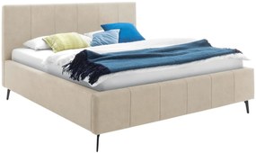 OnaDnes -20% Béžová sametová dvoulůžková postel Meise Möbel Lizzano 180 x 200 cm