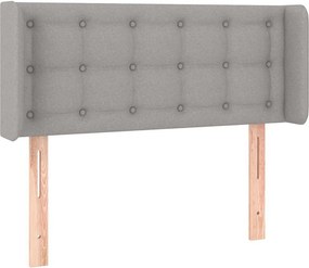 Čelo postele typu ušák světle šedé 103x16x78/88 cm textil 3119192