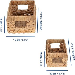 Košíky v sadě 2 ks z vodního hyacintu 16x26x11 cm Cynthia – Wenko
