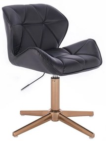 LuxuryForm DESIGN Otočná židle MILANO na zlatém kříži - černá