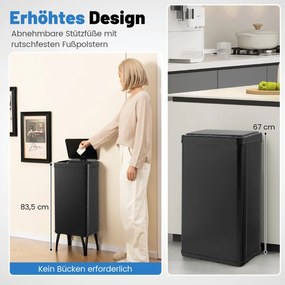 Costway Odpadkový koš z nerezové oceli 50 l odpadkový koš s automatickým
