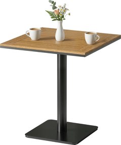 Outsunny čtvercový balkonový stůl 70 × 70 cm — výška 74 cm, WPC dřevěný vzhled a kovový rám, nosnost 30 kg — přírodní dřevo | Aosom