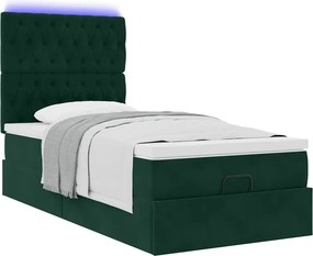 Osmanský rám postele s matracemi tmavě šedá 90x200cm samet 3314369