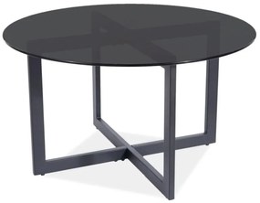 Casarredo - Komfort nábytek Kulatý konferenční stolek BEKY A kouřové sklo/černý kov
