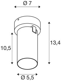 SLV 1007718 Kami, nástěnné/stropní svítidlo 1xGU10, bílá/černá, průměr 5,5cm