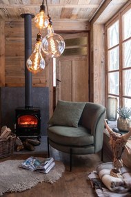 Zelené sametové kulaté křeslo Lounge chair Jammy Green - 71*67*66cm
