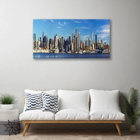 Obraz na plátně Město Mrakodrapy Domy 125x50 cm