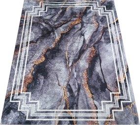 DY Tmavě šedý koberec s mramorovým vzorem Horeca-New 118 Rozměr: 60x100 cm