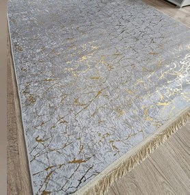 HU Šedo-zlatý moderní koberec Parys Šedé zlato Rozměr: 50x80 cm