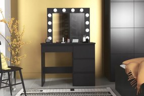 Bestent Toaletní stolek s LED zrcadlem Cleopatra Black