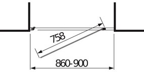 Jika Lyra Plus Jednokřídlé sprchové dveře 90 cm H2543820006681