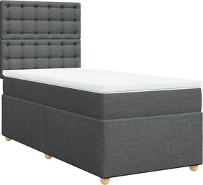Box spring postel s matrací tmavě šedá 90x190 cm textil 3291150