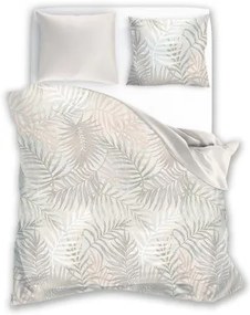 Bavlněné povlečení 160x200 béžové pudrové listy Summer Sleep 007 Faro