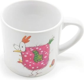 Porcelánový hrnek Slepičky, 200 ml – s ručně malovaným motivem slepiček, český autorský design