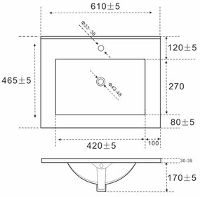 COMAD Zápustné umyvadlo - UM CFP-60 Retro, 60 cm, keramické, lesklá bílá