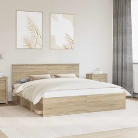 Rám postele s čelo Sonoma 200 x 200 cm Kompozitní dřevo 3407834