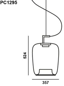 Brokis PC01295 Double long, závěsné svítidlo, foukané hnědé kouřové sklo, 9W LED 2700K, prům. 35,7cm