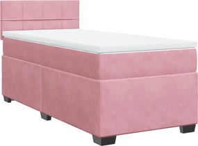 Box spring postel s matrací růžová 80 x 200 cm samet 3286167