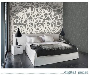Grafická šedo-bílá obrazová tapeta na zeď, UC51107 Unconventional 2 Emiliana Parati