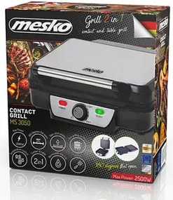Mesko MS 3050 černá / Elektrický stolní kontaktní gril / 1800W / 180 °
